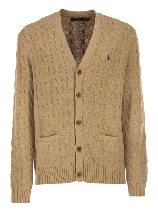 Polo Ralph Lauren Cotton Cable Knit Cardigan - Brown