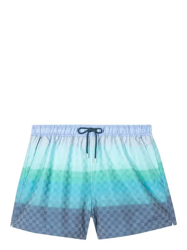 Paul Smith Gradient Check Jacquard Swim Shorts - Blue