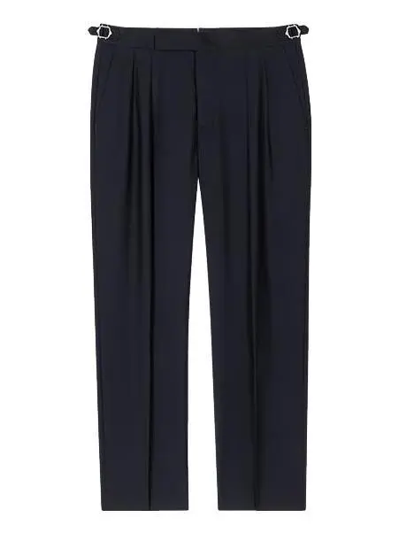 Paul Smith Wool-mohair Double-pleat Trousers - Blue