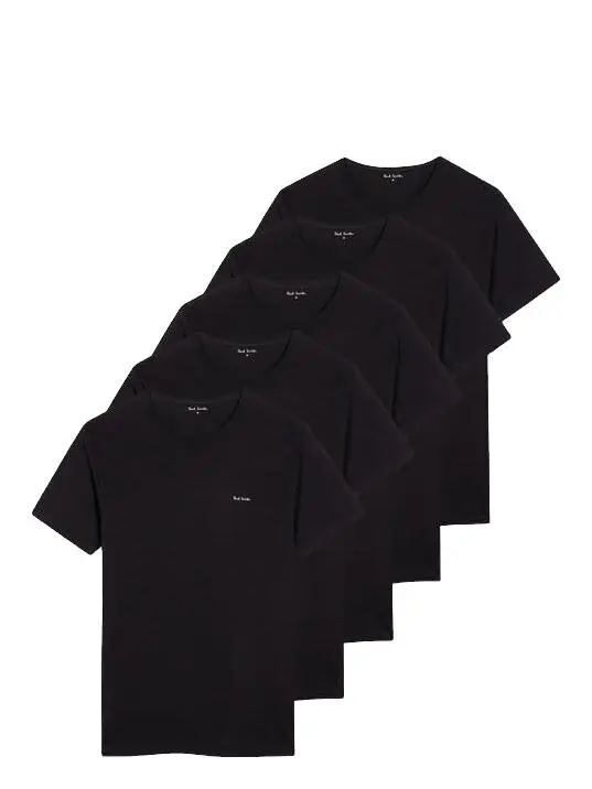 Paul Smith Organic Cotton Lounge T-shirts Five Pack - Black