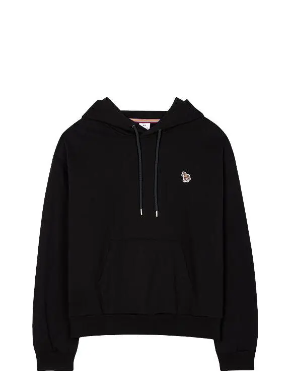 Paul Smith Cotton Zebra Logo Hoodie - Black