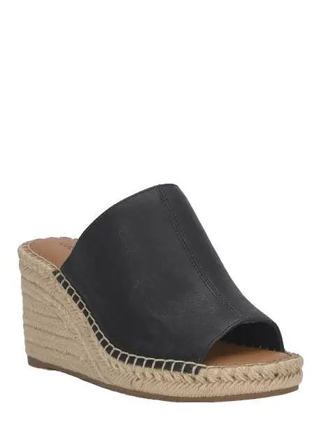 Lucky Brand Cabriah Espadrille Wedge Slides - Black Shsntw