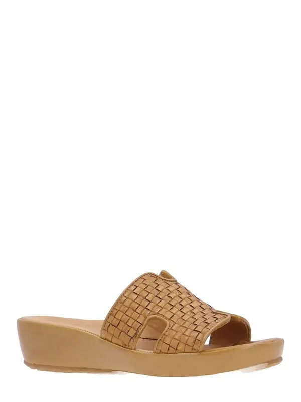 L'AMOUR DES PIEDS Cusaro Woven Platform Wedge Slides - Lioness