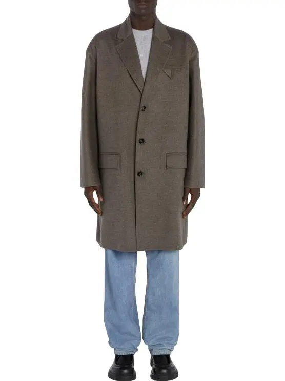 Bottega Veneta Double Face Wool & Cashmere Topcoat - Peppercorn Melange