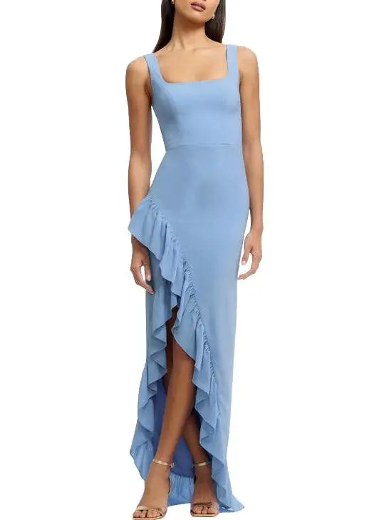 Dress The Population Charlene Ruffle Gown - Sky