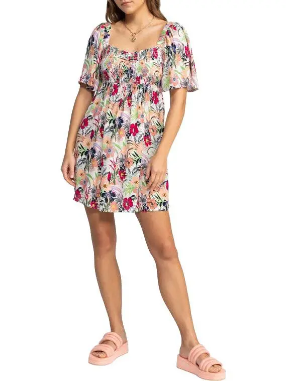 Roxy Golden Dawn Floral Mini Dress - Ash Rose Wallflower
