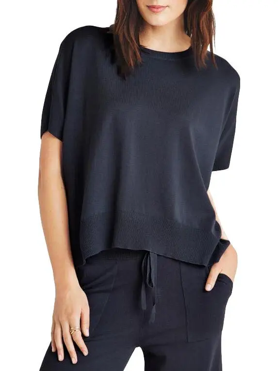 Splendid Veronica Short Sleeve Sweater - Navy
