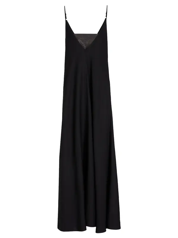 Brunello Cucinelli Bead-embellished Twill Maxi Dress - Black