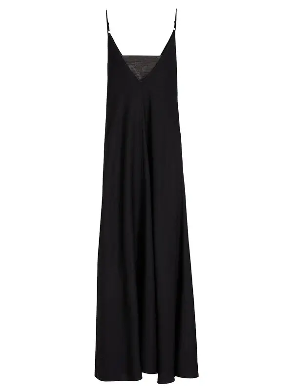 Brunello Cucinelli Bead-embellished Twill Maxi Dress - Black