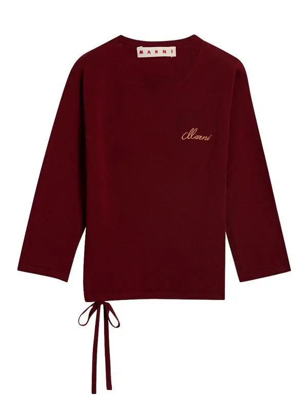 Marni Embroidered Cashmere Sweater - Claret