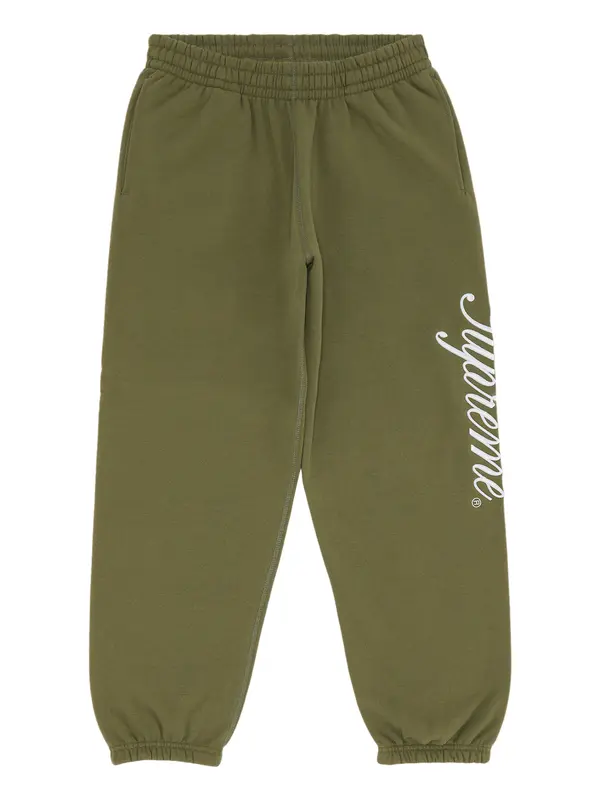 Supreme Raised Script Sweatpant 'light Olive - Green