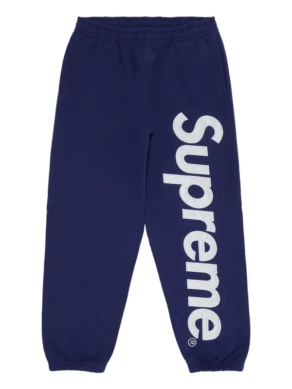 Supreme Satin Appliqué Sweatpant 'washed Navy - Blue
