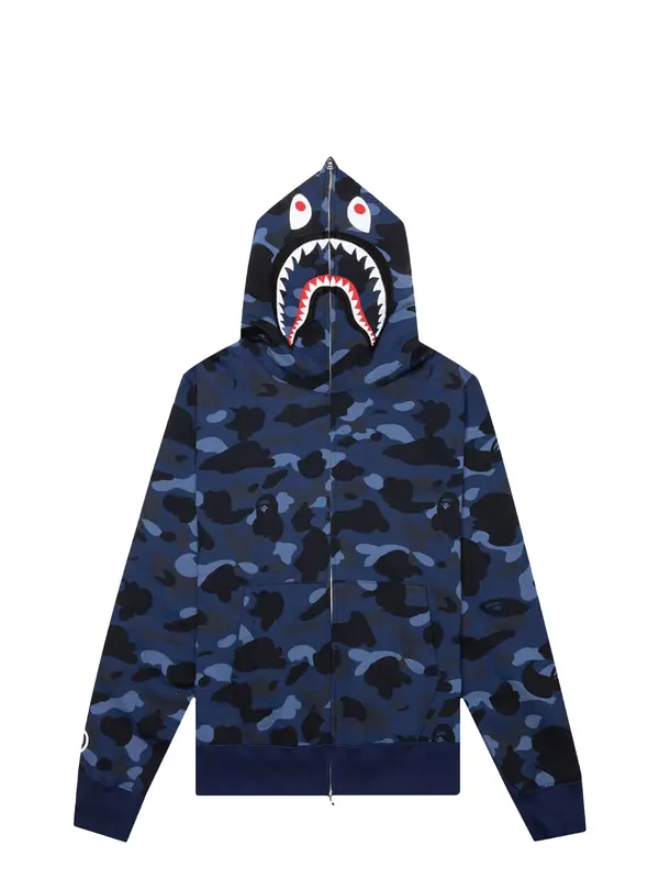 BAPE Camo Shark Full Zip Hoodie - Blue