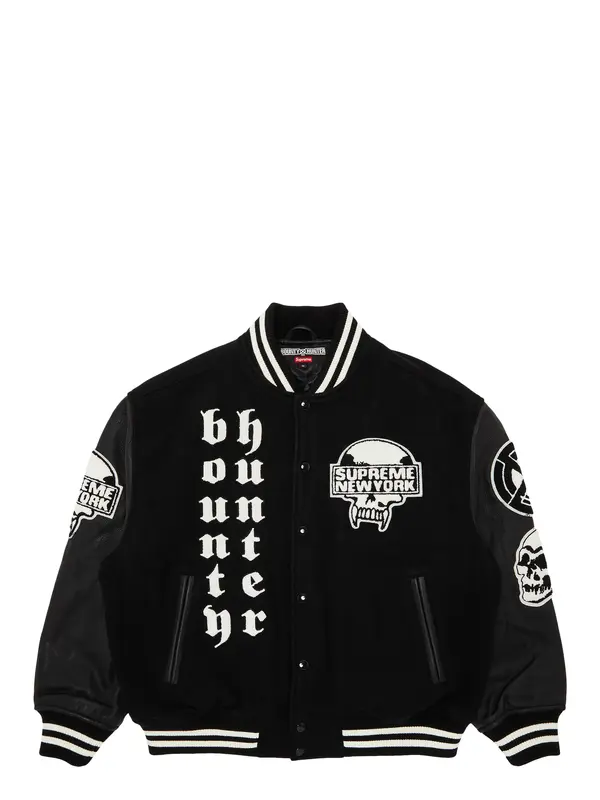 Supreme X Bounty Hunter Varsity Jacket - Black