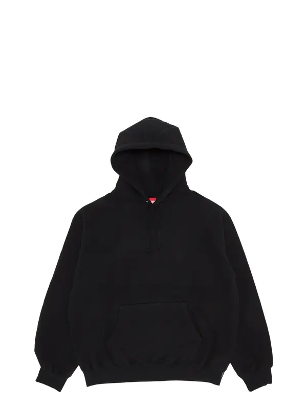 Supreme Satin Appliqué Hooded Sweatshirt - Black