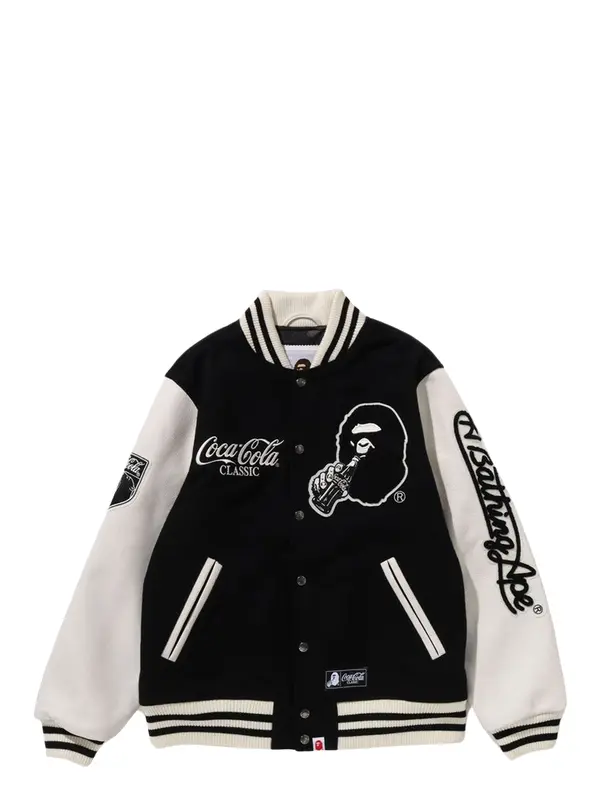 BAPE X Coca-cola Varsity Jacket - Black
