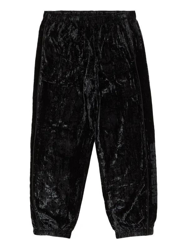 Supreme Crushed Velvet Track Pant - Black