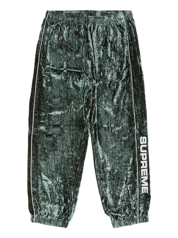 Supreme Crushed Velvet Track Pant 'olive - Green