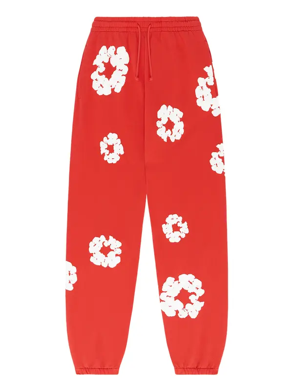 DENIM TEARS Cotton Wreath Sweatpants - Red