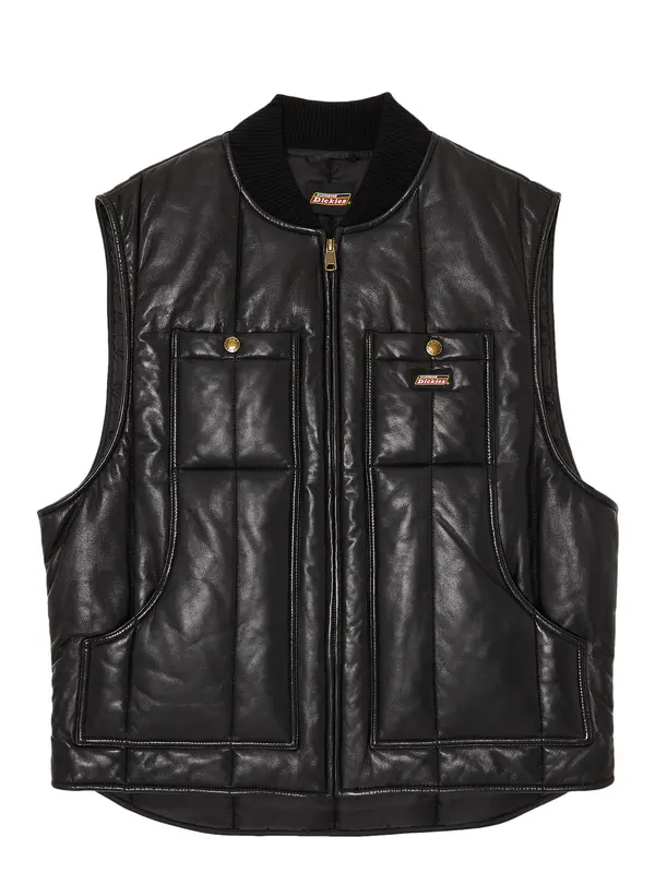 Supreme X Dickies Leather Work Vest - Black