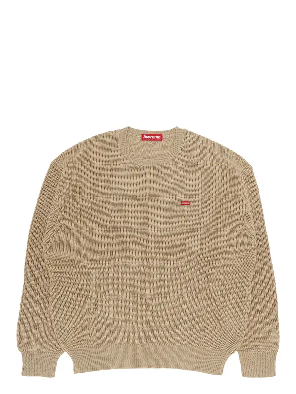 Supreme Small Box Ribbed Sweater - Tan
