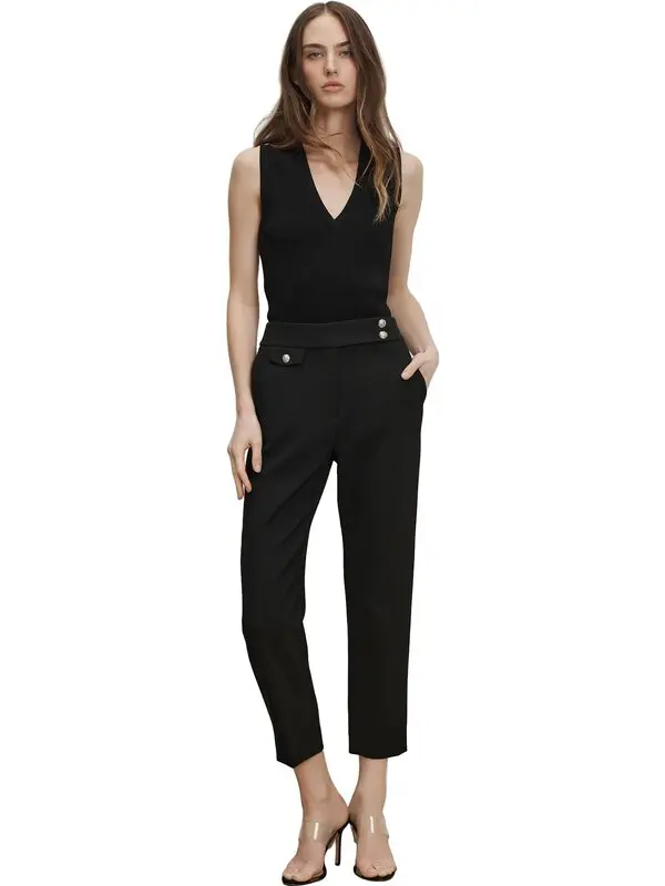 Veronica Beard Renzo Slim-leg Pant - Black/silver