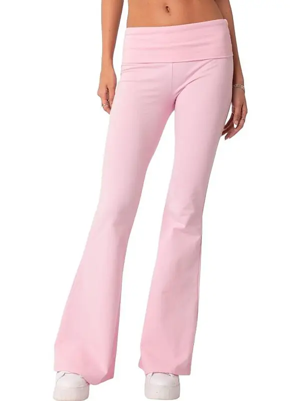 EDIKTED Naomi Flared Leggings - Light Pink