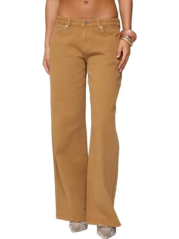 EDIKTED Roman Low Rise Slouchy Jeans - Camel