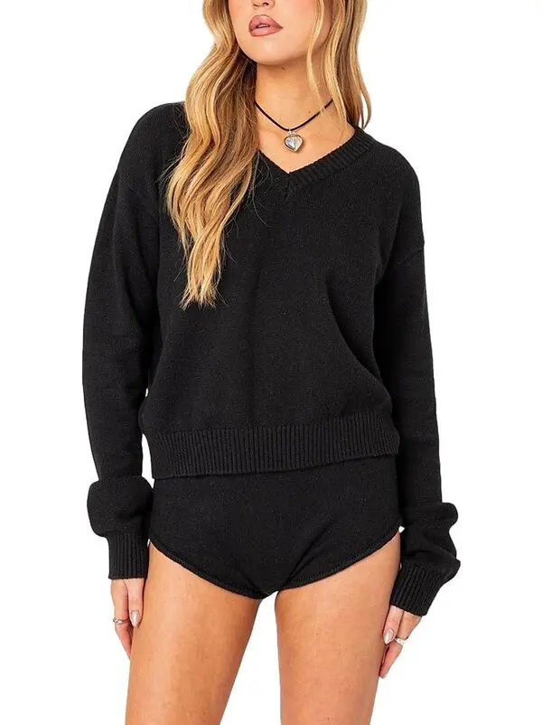 EDIKTED Comfort Club Oversized Sweater - Black