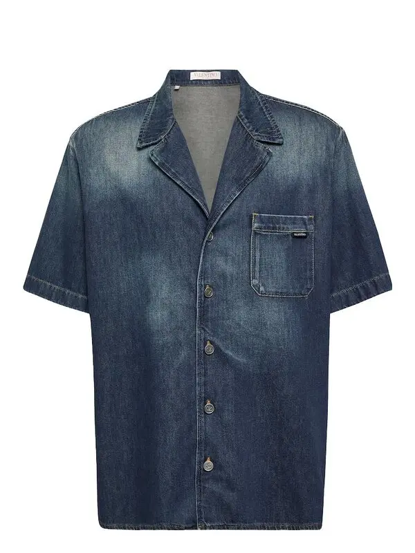 Valentino Garavani Chambray Bowling Shirt - Blue