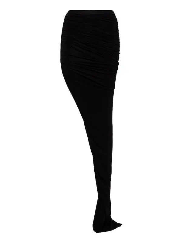 Rick Owens Edfu Ruched Maxi Skirt - Black
