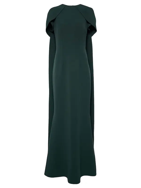 Safiyaa Caped Gown - Green