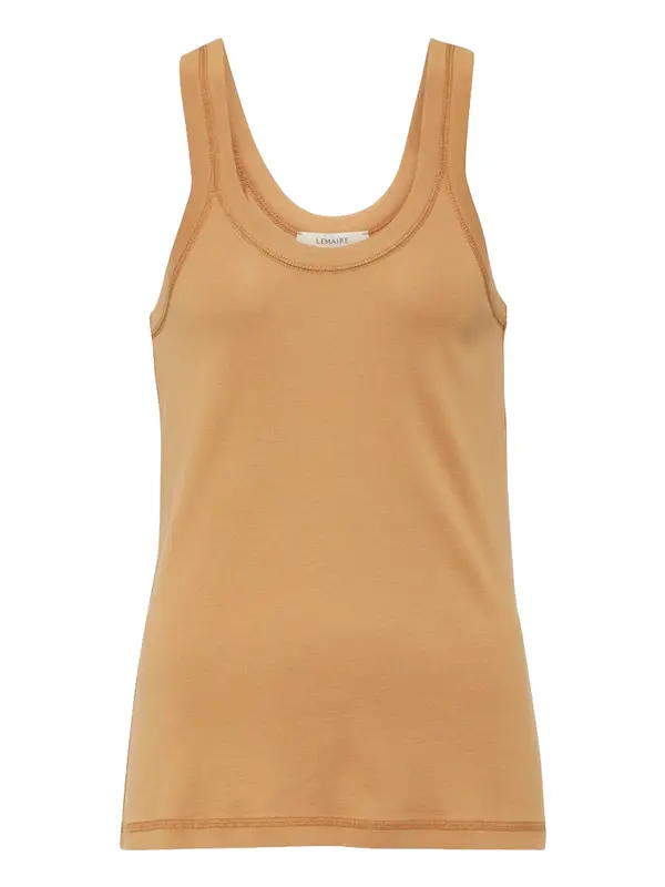 LEMAIRE Ribbed-knit Cotton Jersey Tank Top - Orange