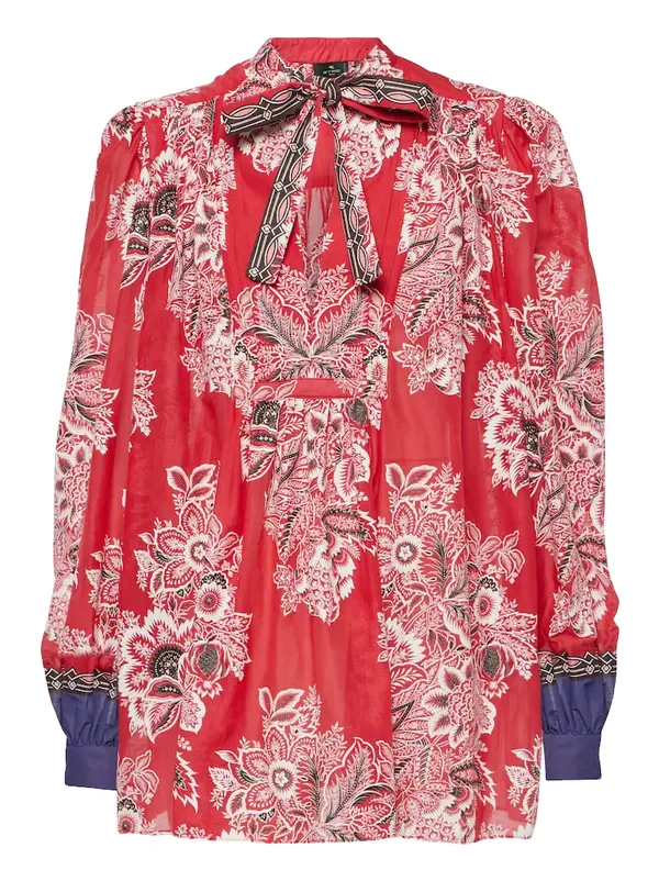 Etro Printed Cotton And Silk Blouse - Multicoloured
