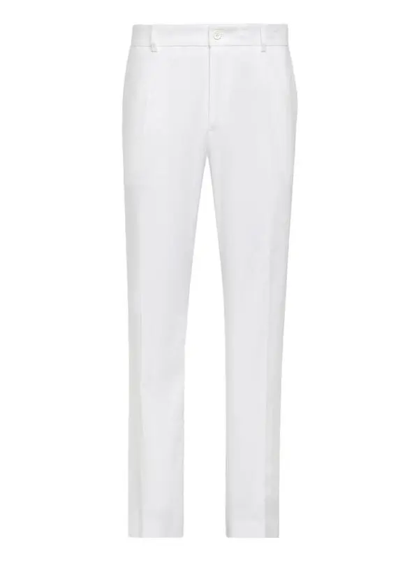 Dolce & Gabbana Linen-blend Straight Leg Pants - White