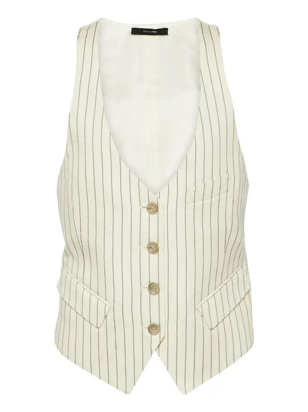 TOM FORD Pinstripe Wool-blend Vest - Beige