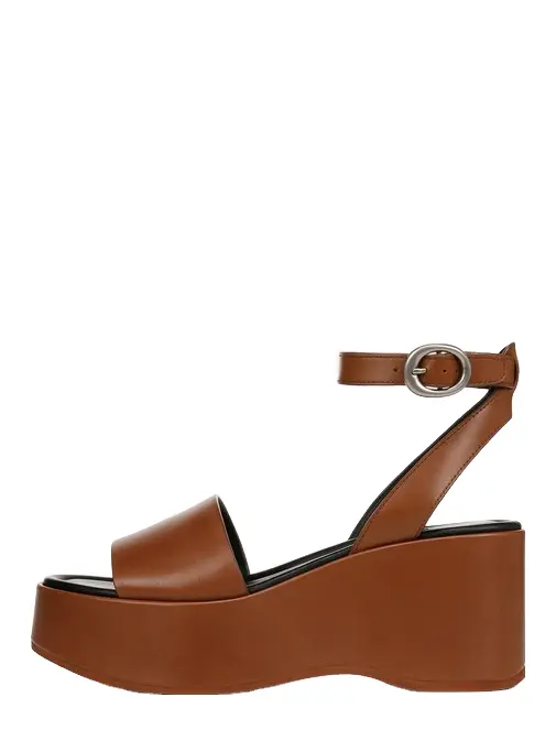 Vince Phillipa Leather Platform Sandals - Brown