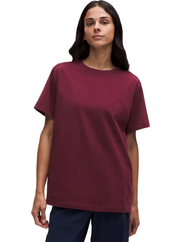 Lululemon Organic Cotton Crewneck T-shirt - Burgundy Bay