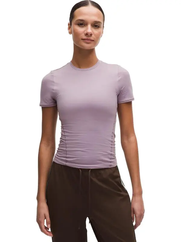 Lululemon Wundermost Ultra-soft Nulu Hip-length Crewneck Shirt - Lotus Lavender