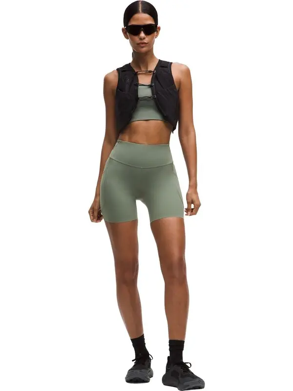 Lululemon Fast And Free High-rise 6" Short - Willow Leaf