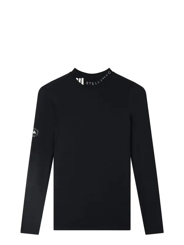 Stella McCartney Truecasuals Sportswear Rib Long Sleeve Top - Black