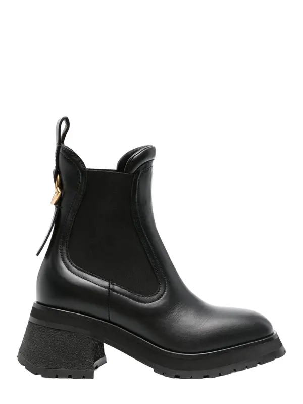 Moncler Gigi 70mm Leather Chelsea Boots - Black