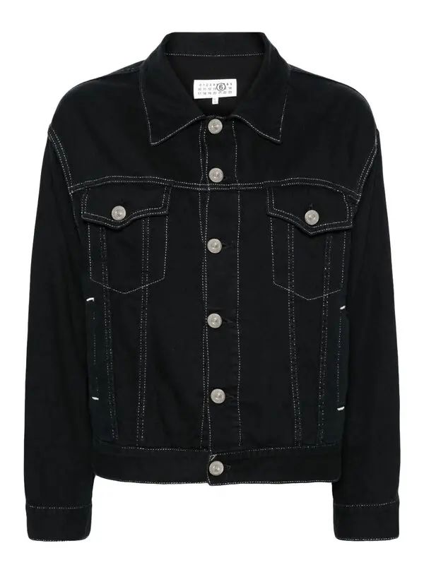MAISON MARGIELA Metallic-thread Denim Jacket - Black