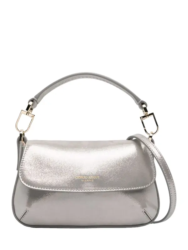 Giorgio Armani High-shine Suede Bag - Silver