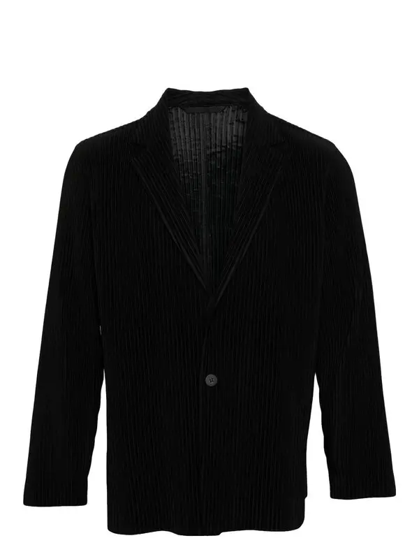 Issey Miyake Plissé-effect Single-breasted Blazer - Black