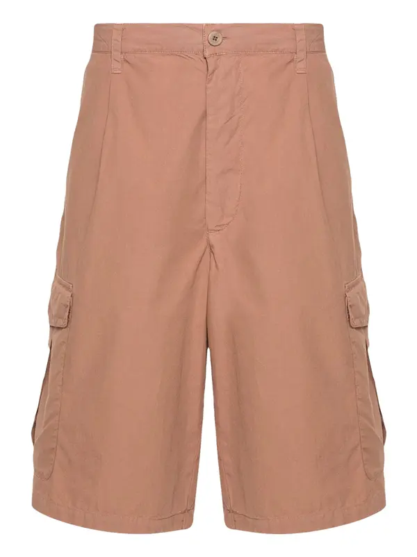 Emporio Armani Pleat-detail Cargo Shorts - Brown