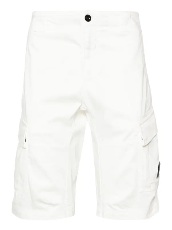 C.P. COMPANY Lens-detail Cargo Shorts - White