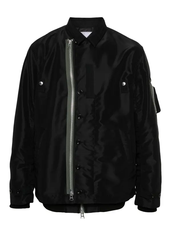 Sacai Contrasting-trim Layered Bomber Jacket - Black