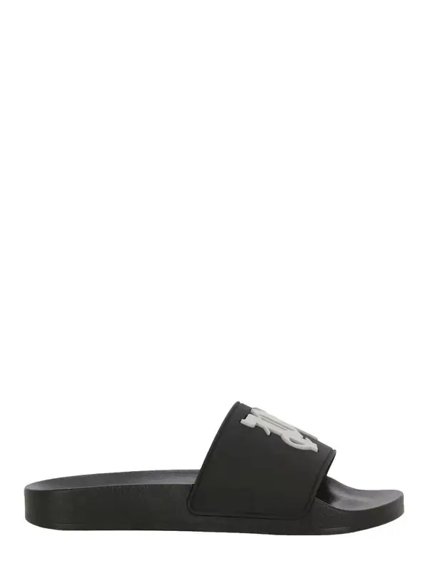 Palm Angels Raised-monogram Slides - Black