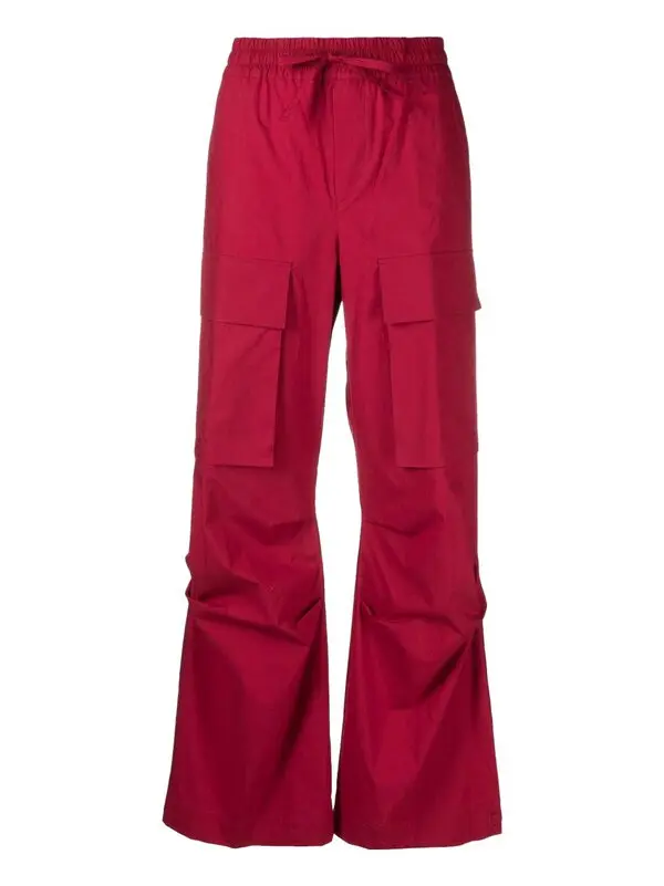 P.a.r.o.s.h Cargo-pockets Pleat-detail Trousers - Red